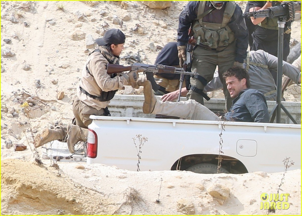 Aaron Taylor-Johnson & Theo James Film Intense Action Scene for 'Fuze ...