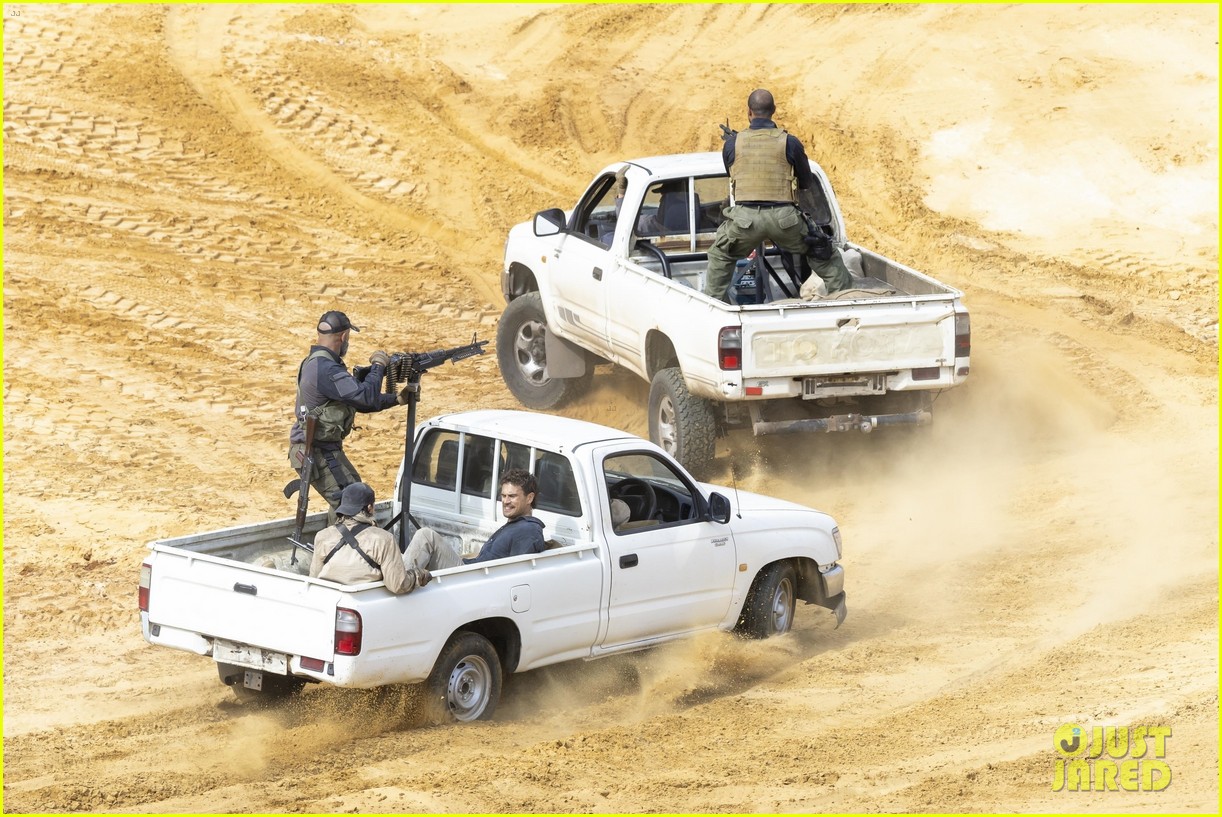 Aaron Taylor-Johnson & Theo James Film Intense Action Scene for 'Fuze ...