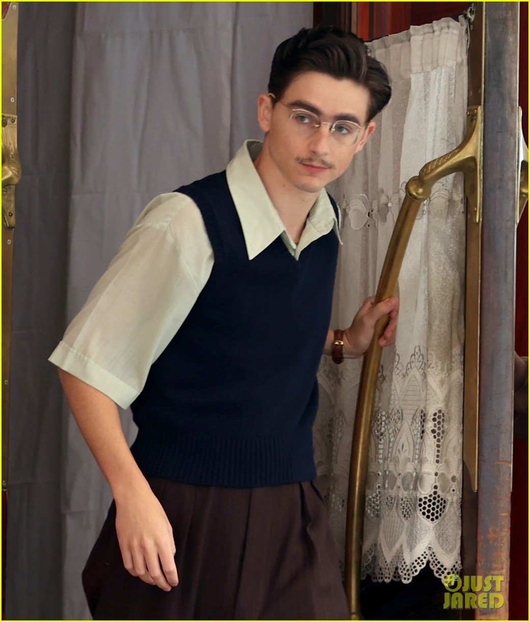 Timothee Chalamet Sports Tiny Mustache & Glasses as He Begins Filming ...