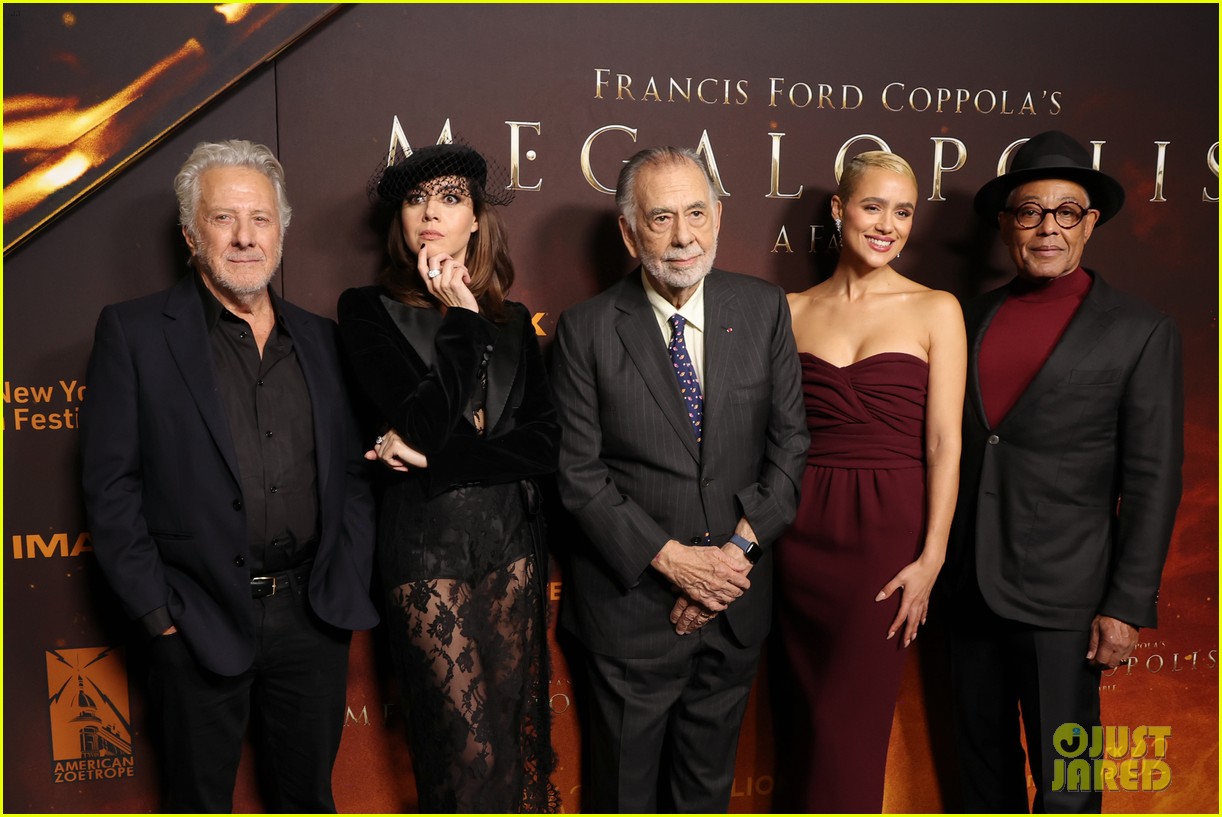 Dustin Hoffman Helps Aubrey Plaza Fix Her Hat at 'Megalopolis' NYC Red Carpet Premiere: Photo ...
