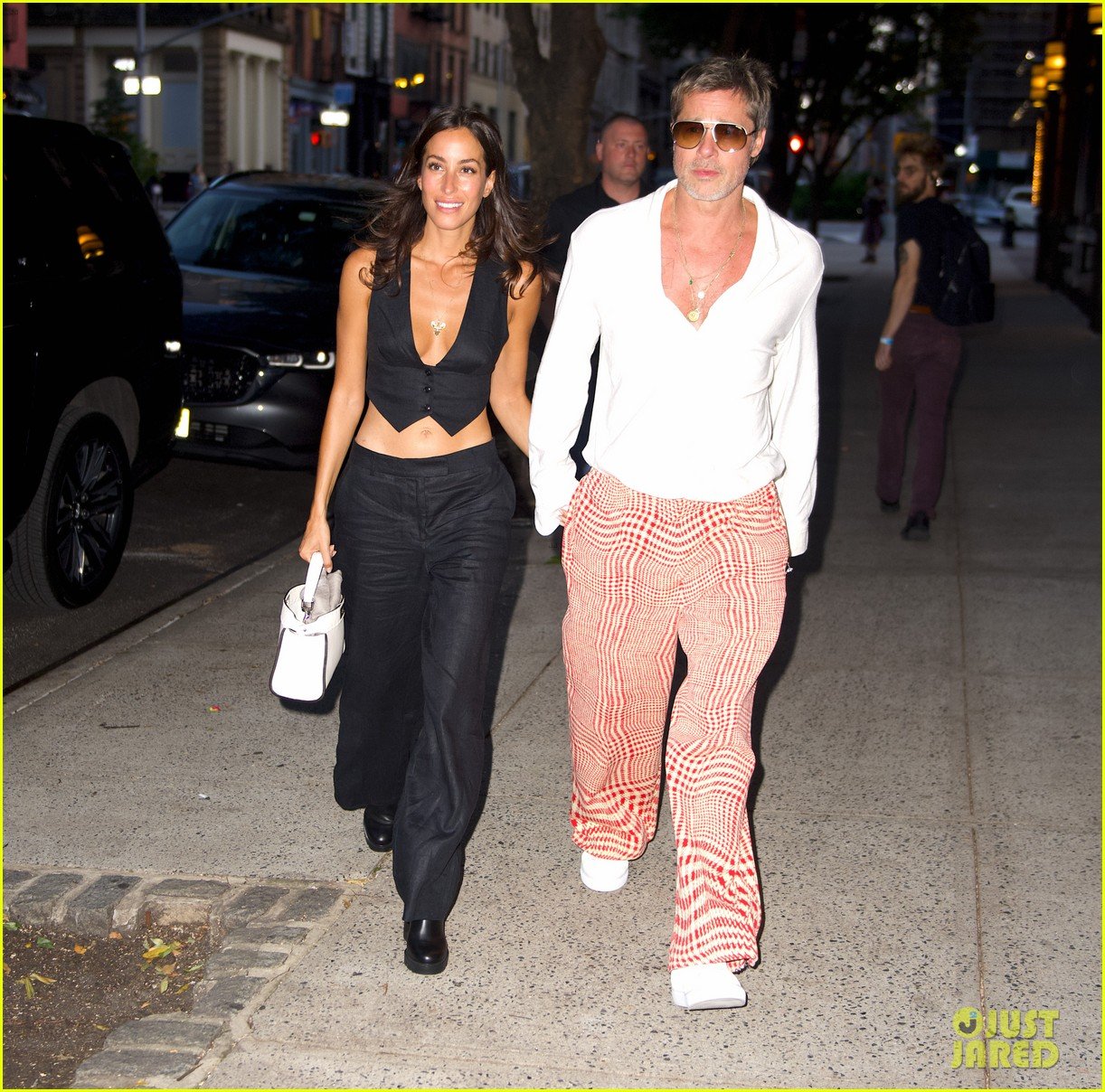 Brad Pitt Spotted Wearing 'I' Necklace While With Girlfriend Ines de ...