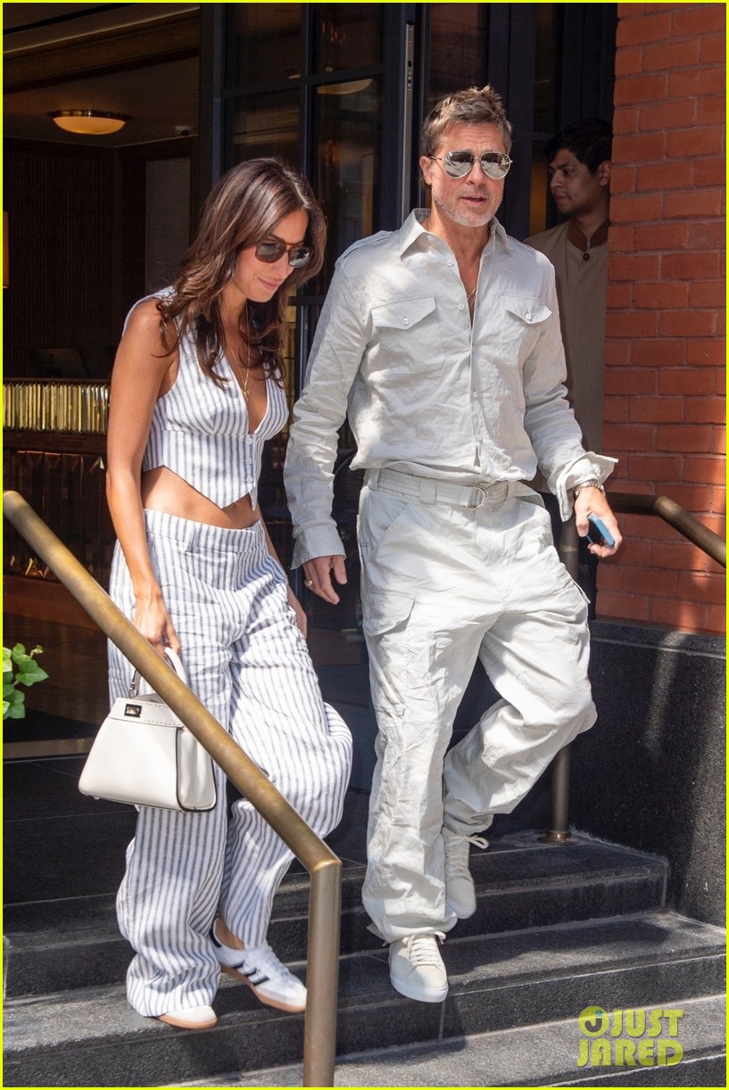 Brad Pitt Spotted Wearing 'I' Necklace While With Girlfriend Ines de ...