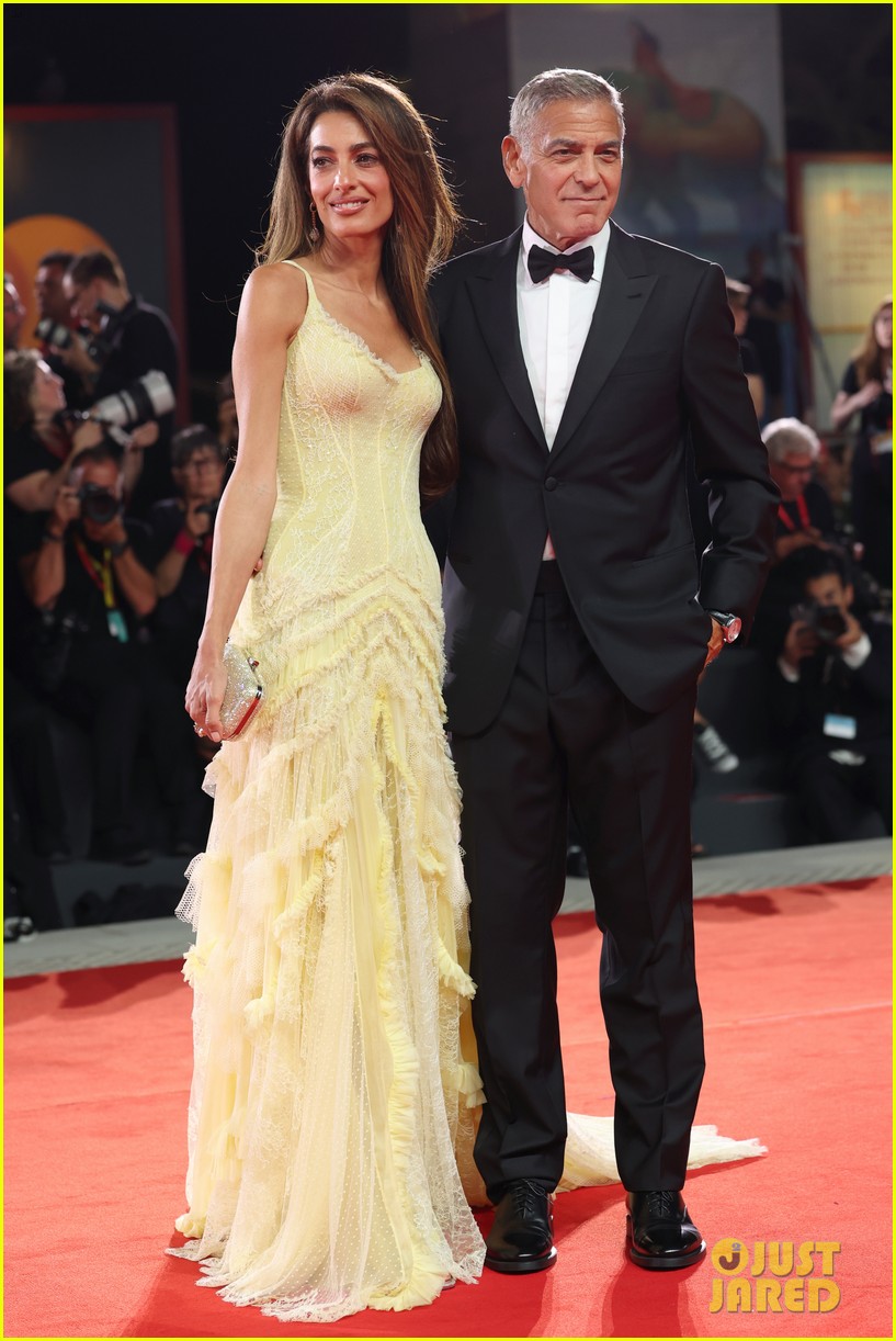 Brad Pitt & Ines De Ramon Make Public Debut at 'Wolfs' Venice Film Festival Premiere With George ...