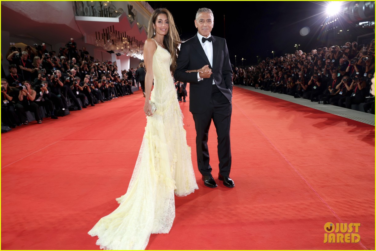 Brad Pitt & Ines De Ramon Make Public Debut at 'Wolfs' Venice Film Festival Premiere With George ...