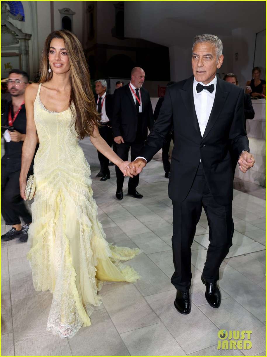 Brad Pitt & Ines De Ramon Make Public Debut at 'Wolfs' Venice Film Festival Premiere With George ...