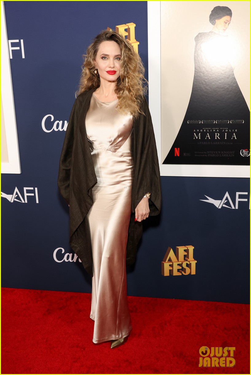 Angelina Jolie Debuts New Curly Look at 'Maria' Premiere During AFI ...