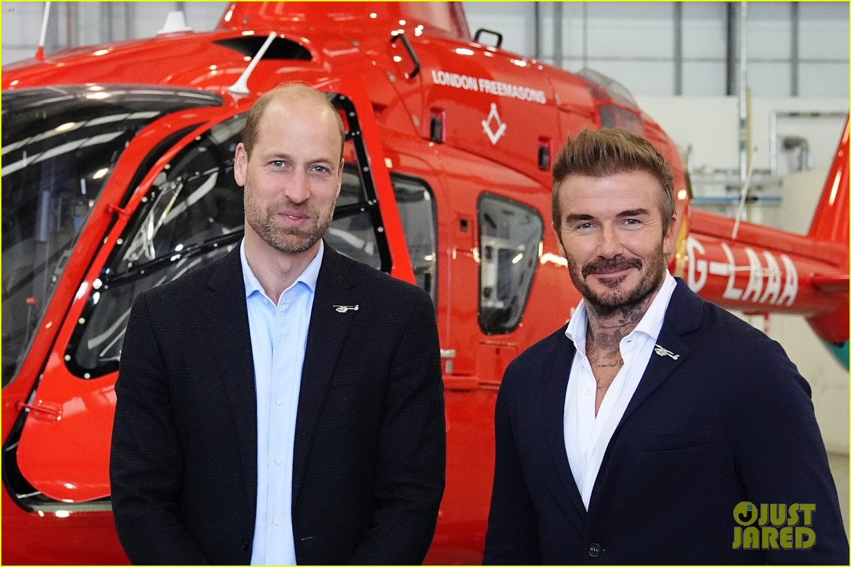 David Beckham Joins Prince William at London's Air Charity Ambulance ...