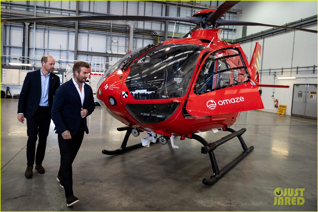 David Beckham Joins Prince William at London's Air Charity Ambulance ...