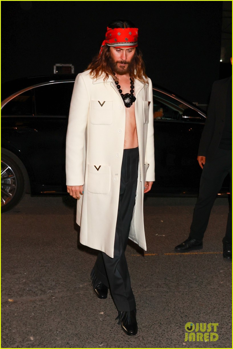 Jared Leto Goes Shirtless Under His Coat During Paris Fashion Week ...
