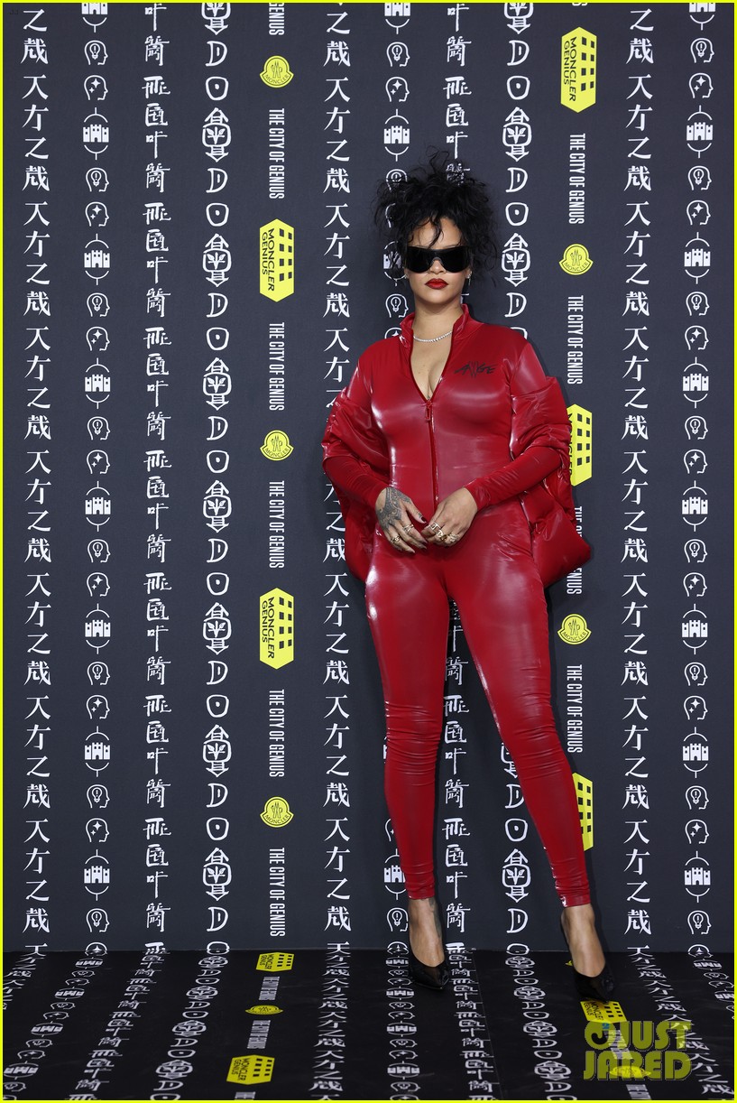 Rihanna Rocks Red Catsuit for Moncler's The City of Genius Event in ...