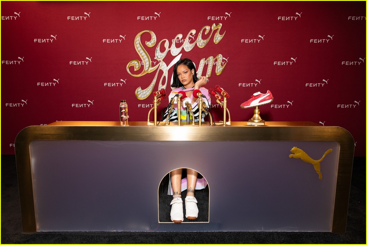 Rihanna Shows Off Her Idea of Soccer Mom Style at Fenty x Puma Press ...