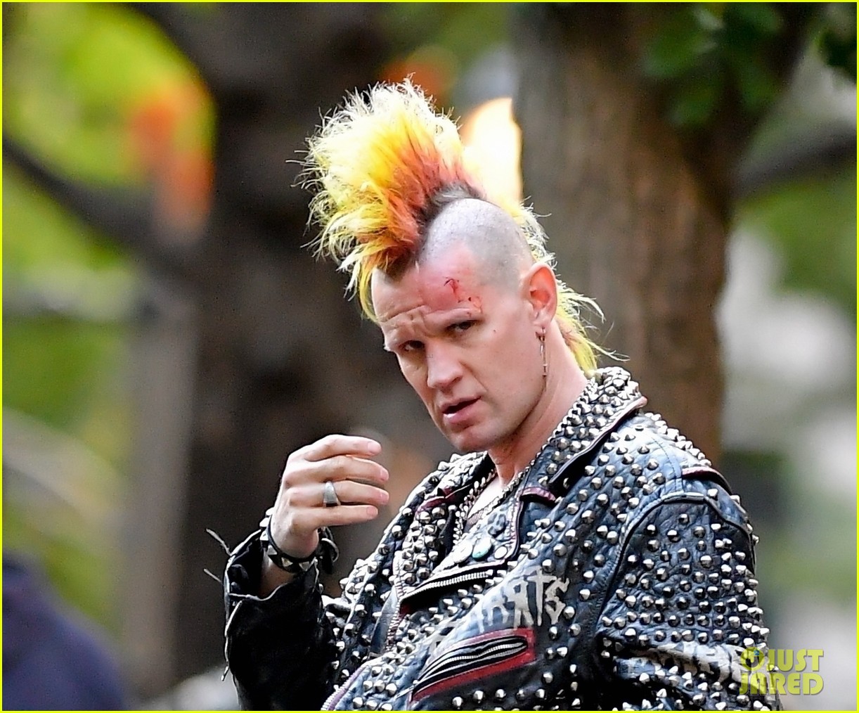 Matt Smith Goes Full Punk Rock with Multicolor Mohawk for 'Caught ...