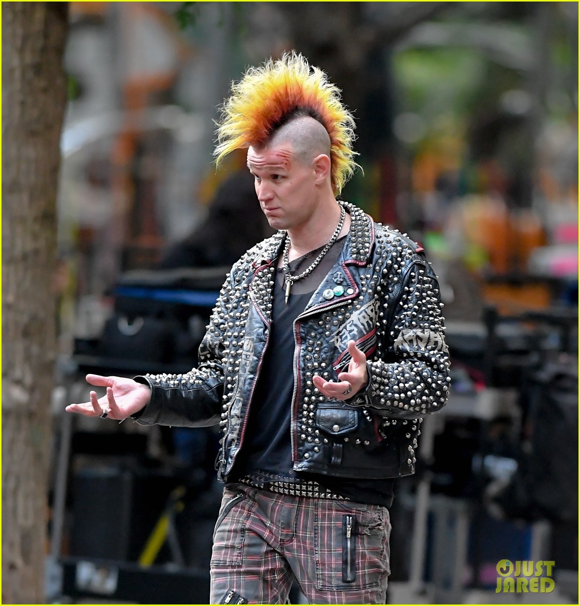Matt Smith Goes Full Punk Rock with Multicolor Mohawk for 'Caught ...