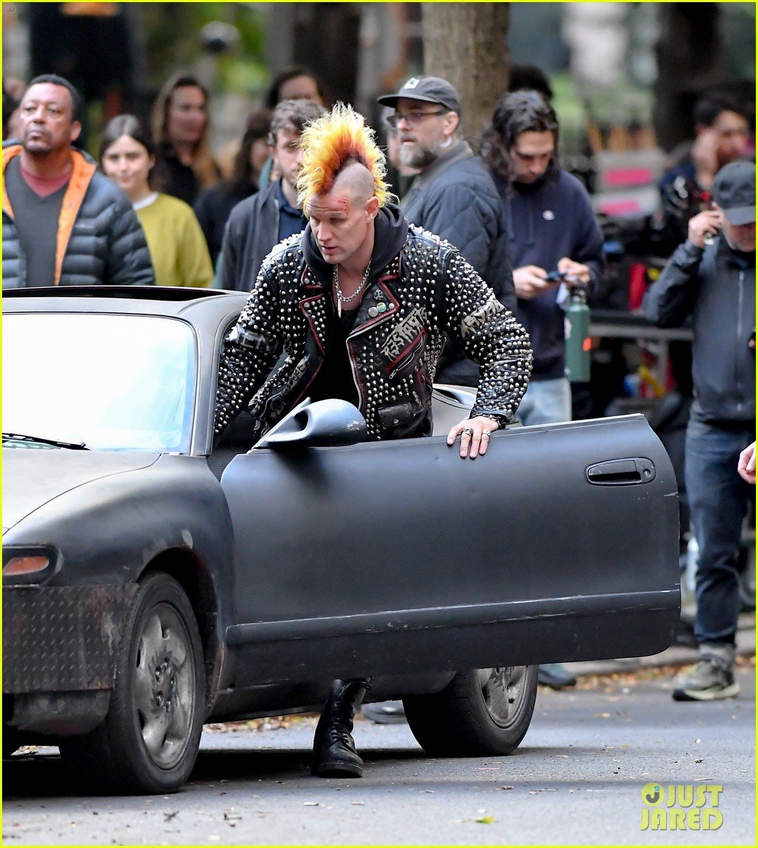 Matt Smith Goes Full Punk Rock with Multicolor Mohawk for 'Caught ...