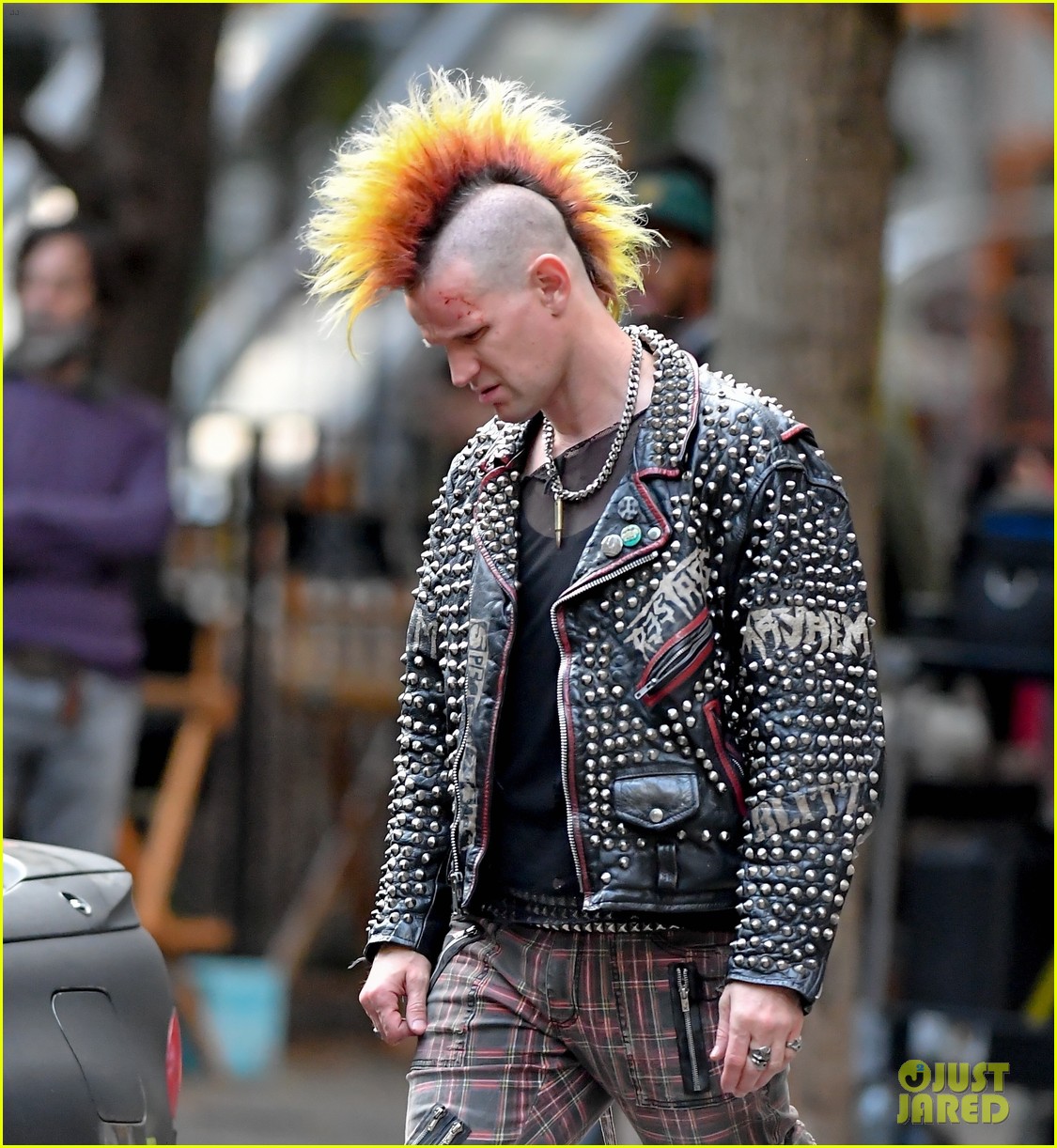 Matt Smith Goes Full Punk Rock with Multicolor Mohawk for 'Caught ...