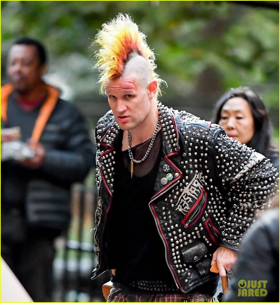 Matt Smith Goes Full Punk Rock with Multicolor Mohawk for 'Caught ...