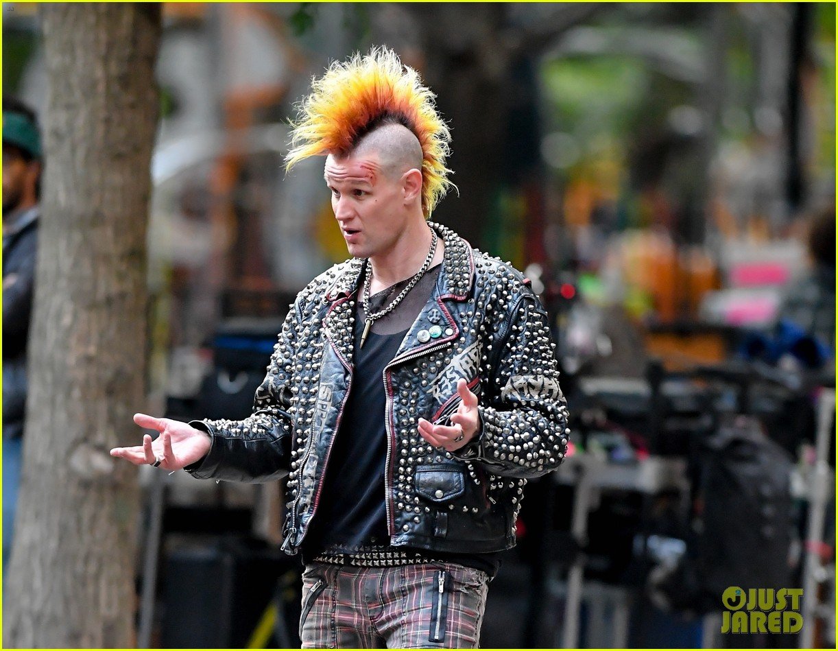 Matt Smith Goes Full Punk Rock with Multicolor Mohawk for 'Caught ...