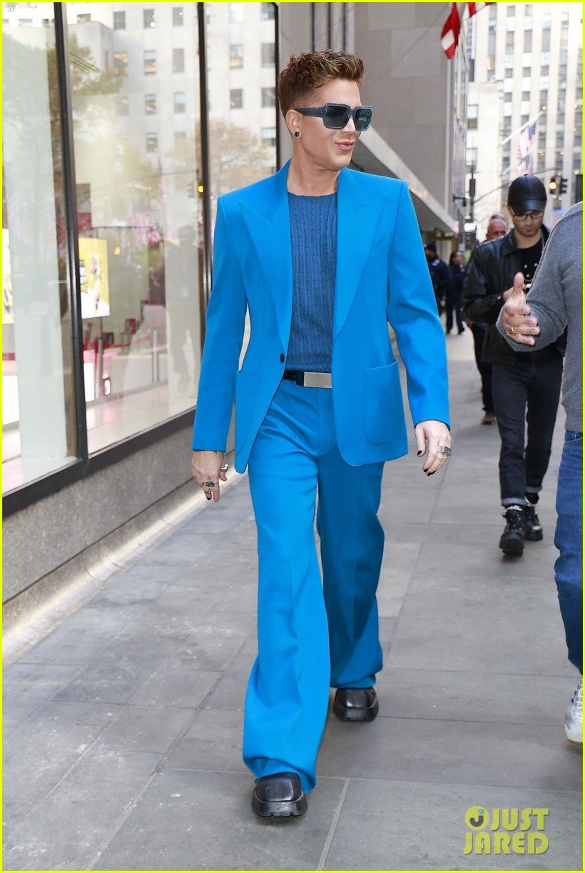 Adam Lambert Shows Off Slim Figure in Blue Suit After Recent 60 Pound ...