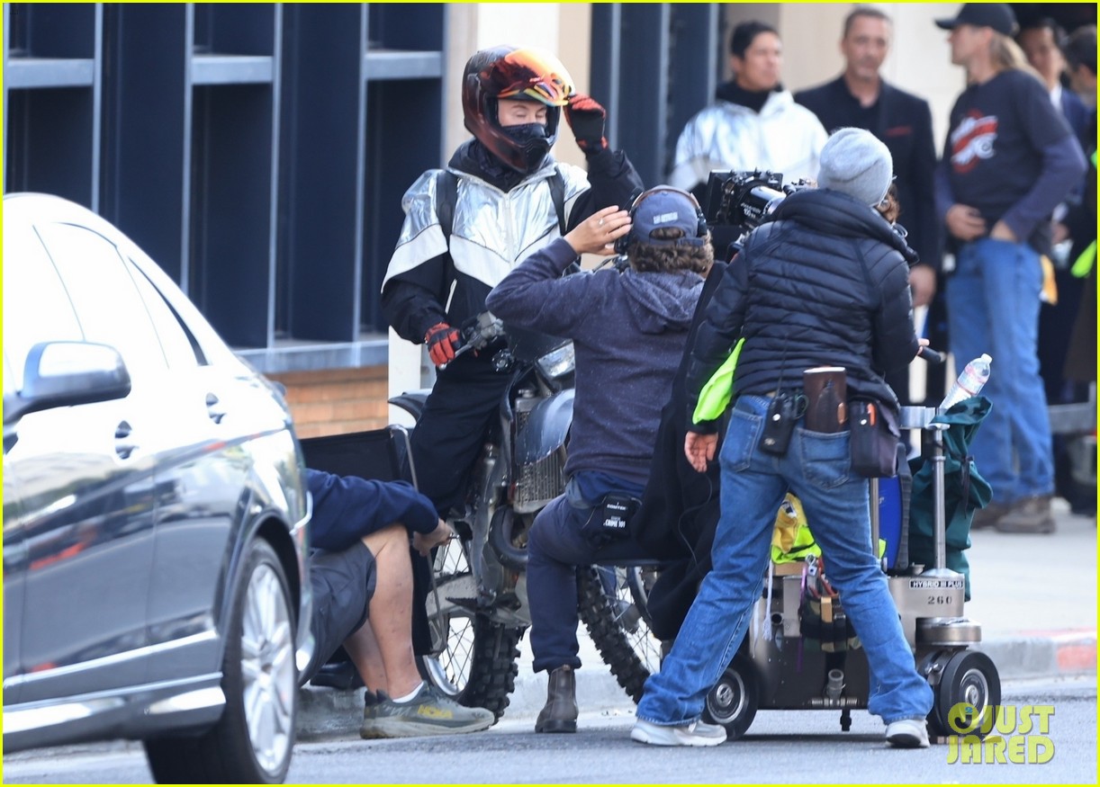 Barry Keoghan Spotted on Motorcycle While Filming 'Crime 101' Scene ...