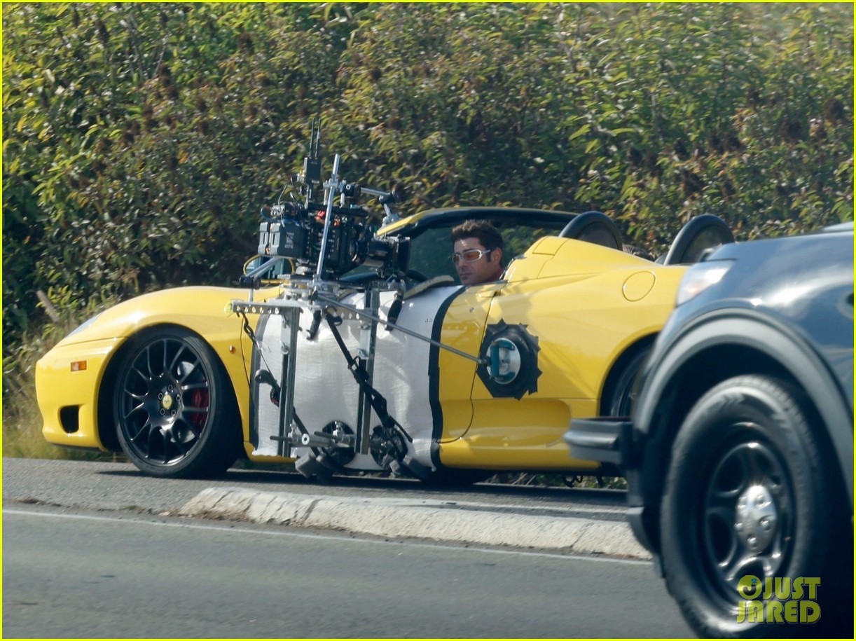 Zac Efron Drives Phoebe Dynevor in a Yellow Ferrari for 'Famous' Movie ...