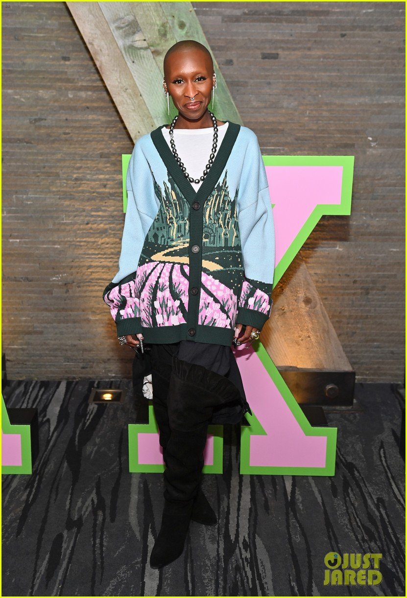 Cynthia Erivo Wears Emerald City Cardigan from Roots x 'Wicked ...