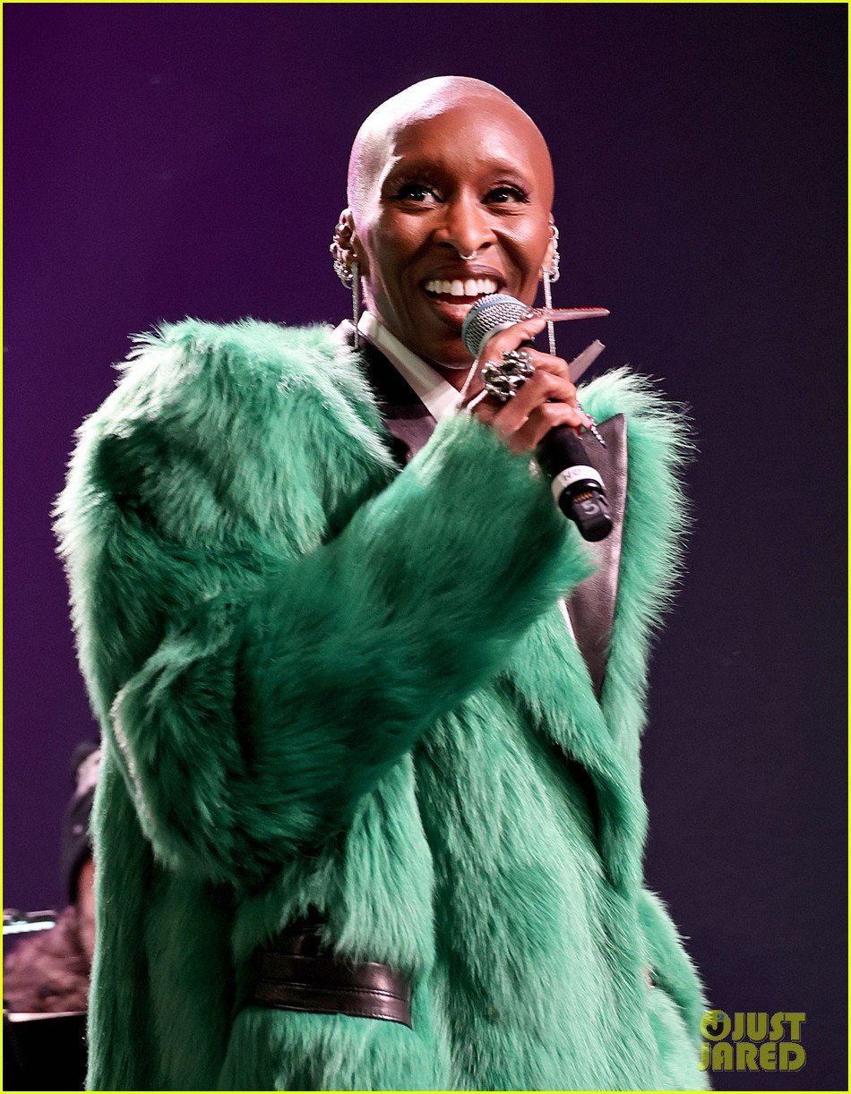 Cynthia Erivo Wears Emerald City Cardigan from Roots x 'Wicked' Collection to NYC Screening ...