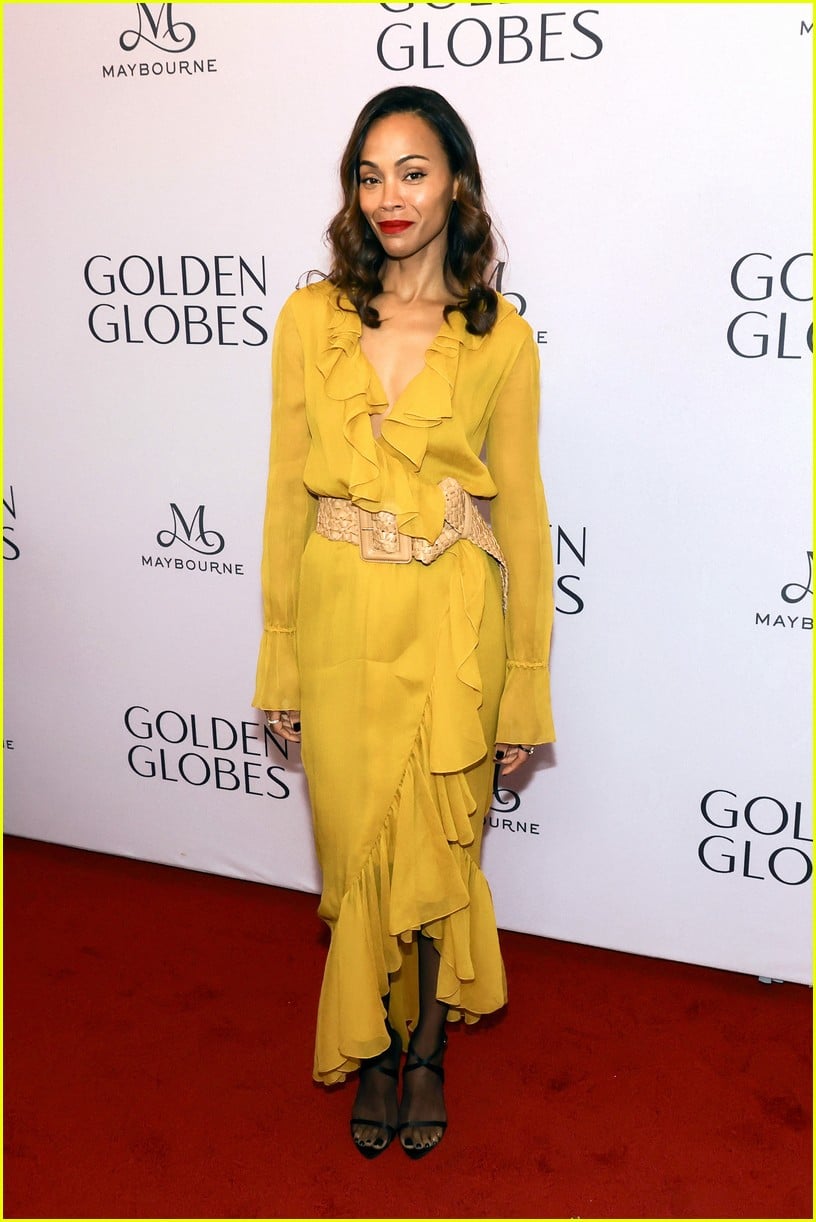 Watch Ariana Grande & Zoe Saldana Meet at Golden Globes Events After ...