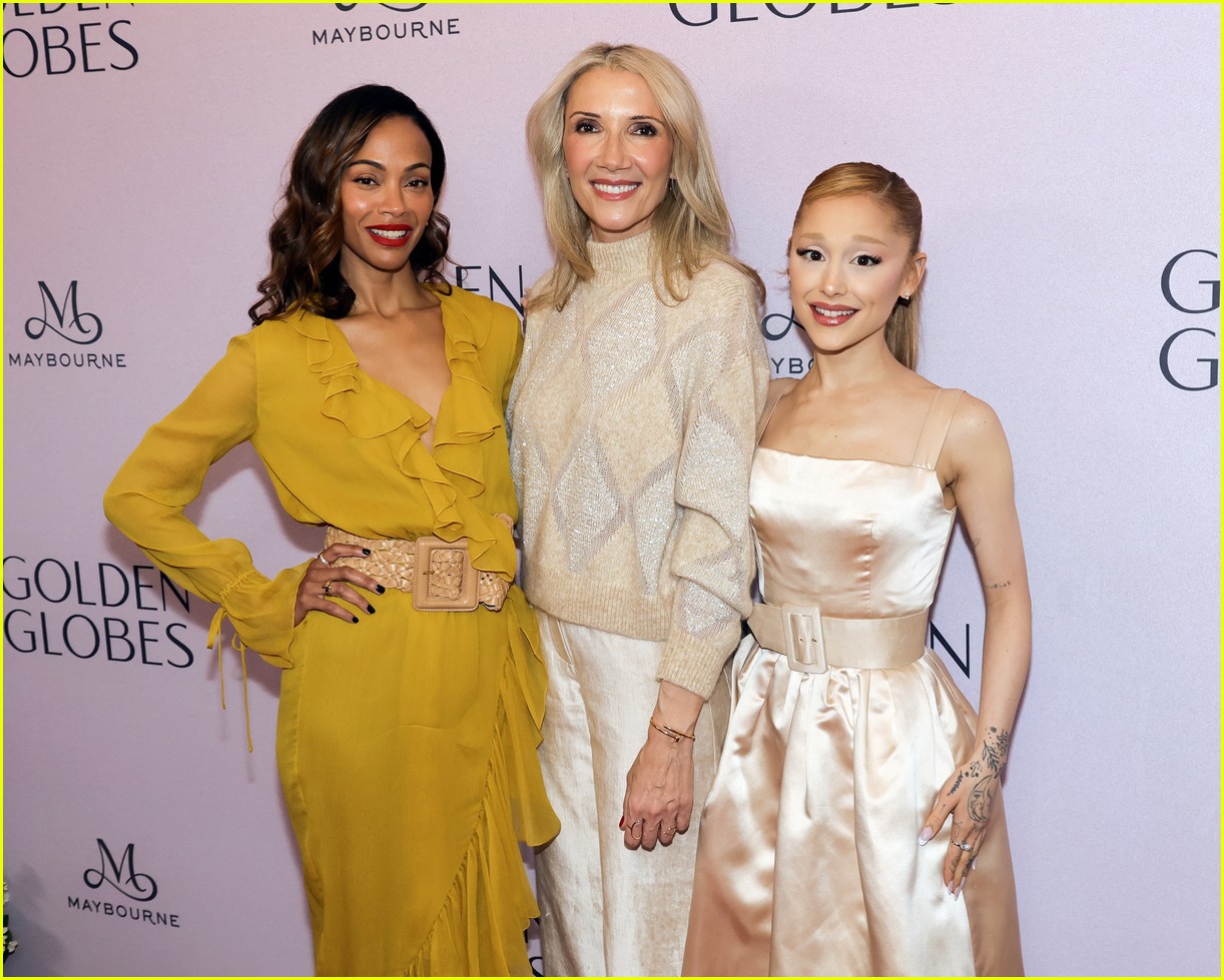 Watch Ariana Grande & Zoe Saldana Meet at Golden Globes Events After ...