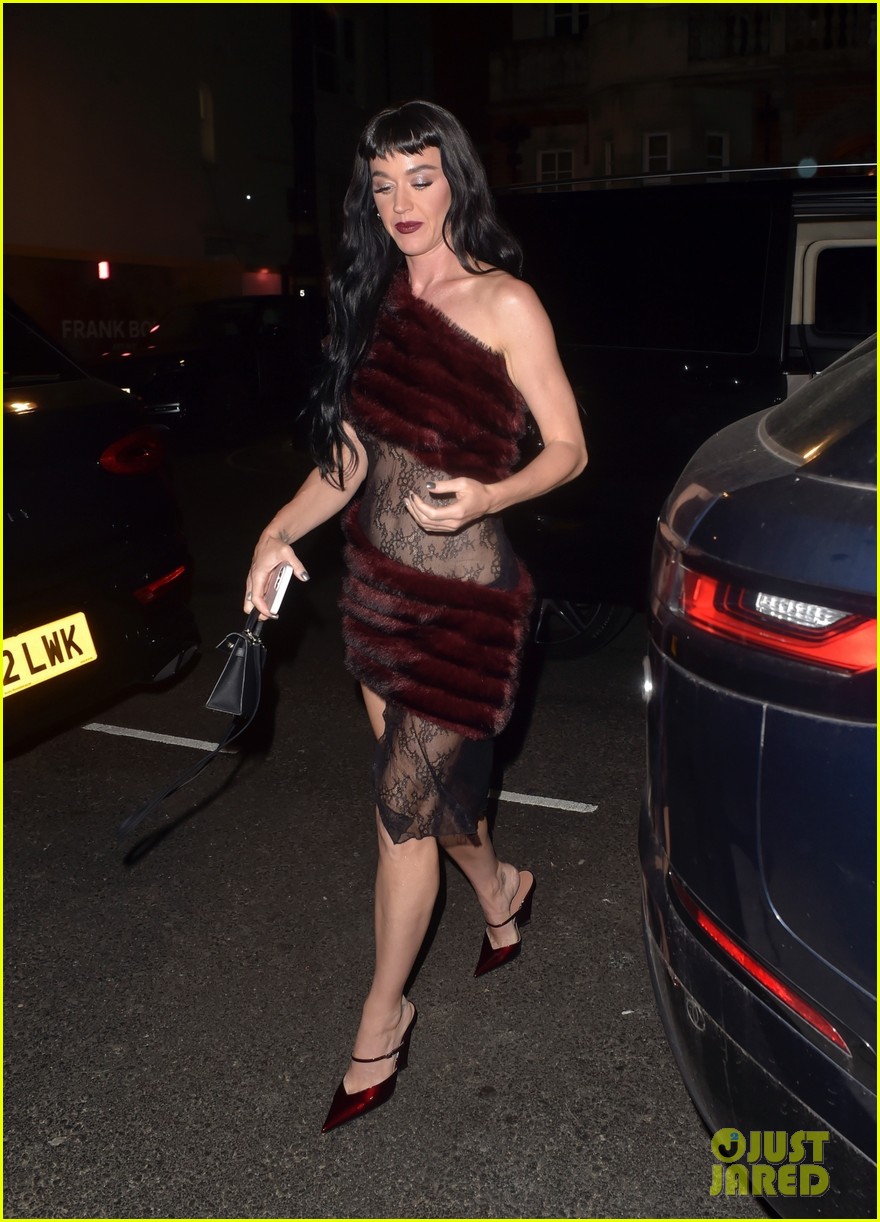 Katy Perry Pairs New Micro Bangs With Sheer Dress During Night Out in ...