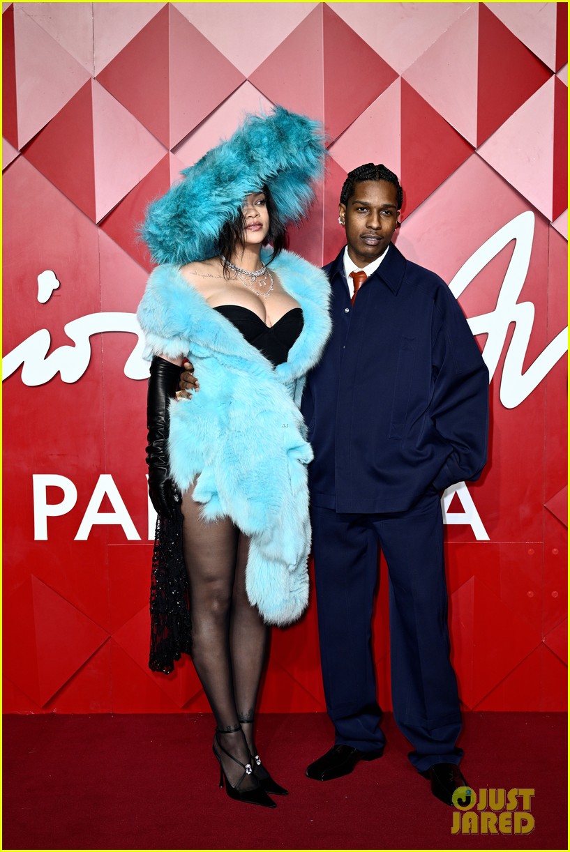 Rihanna Wows in Furry Blue Outfit for Fashion Awards 2024 with Partner ...