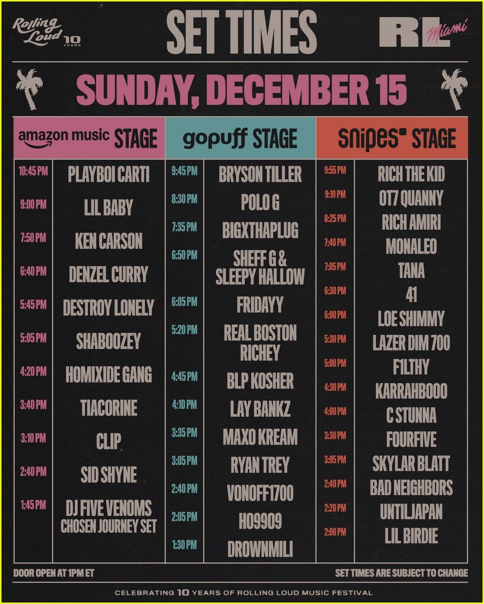 Rolling Loud Festival Miami 2024 - Set Times Released!: Photo 5106309 ...