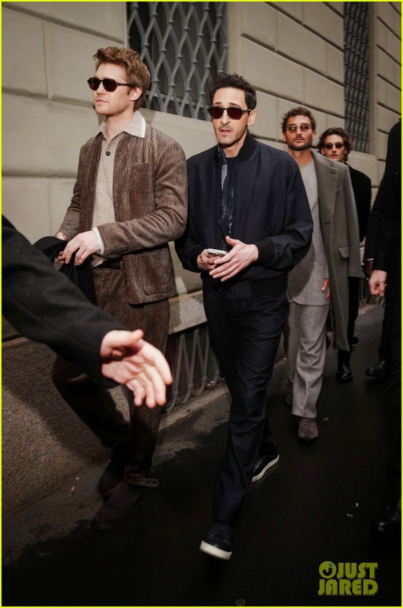 'The Brutalist' Costars Adrien Brody & Joe Alwyn Attend Giorgio Armani ...