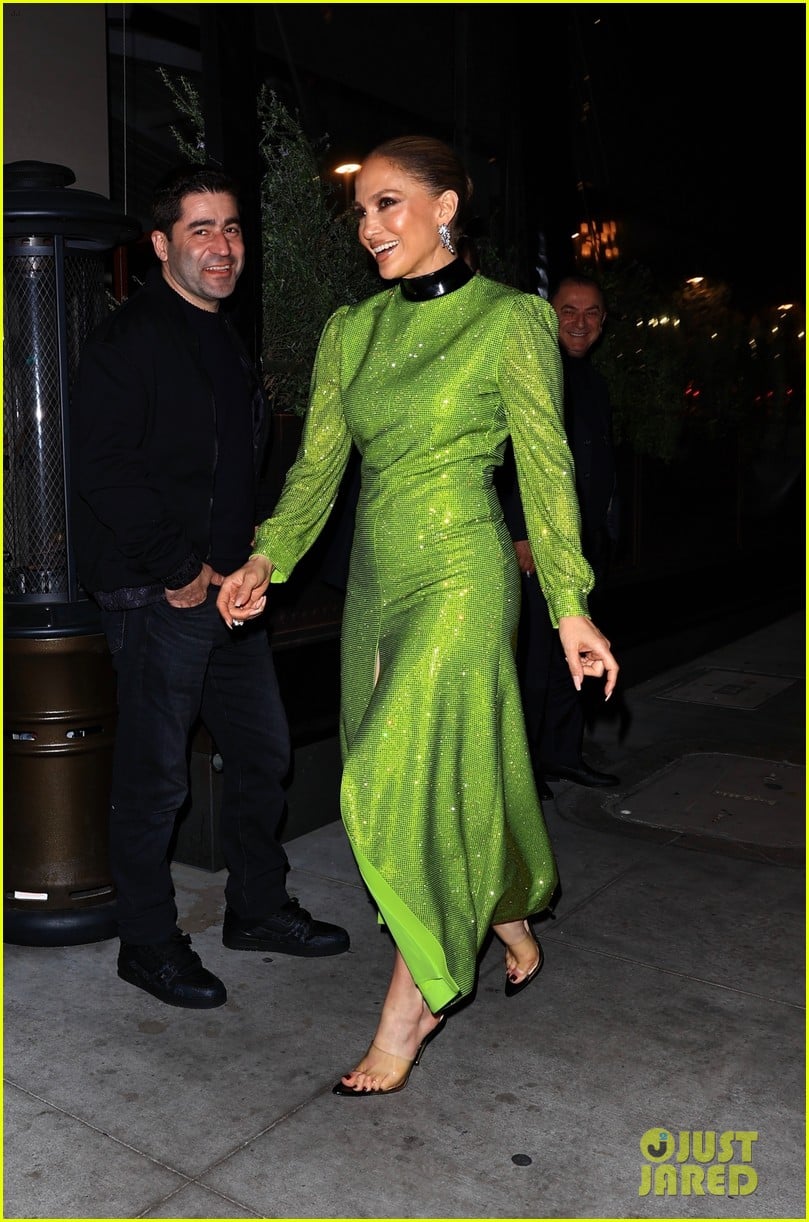 Jennifer Lopez Goes Glam in Green While Celebrating Longtime Manager ...