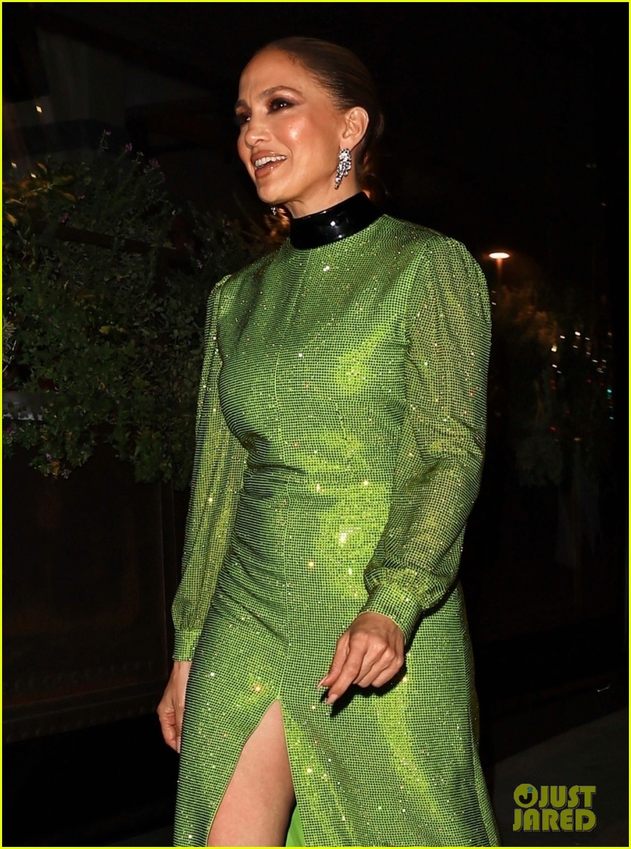 Jennifer Lopez Goes Glam in Green While Celebrating Longtime Manager ...