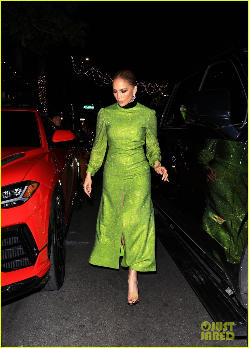 Jennifer Lopez Goes Glam in Green While Celebrating Longtime Manager ...