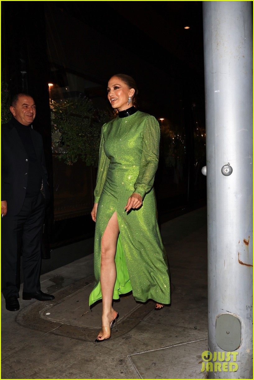 Jennifer Lopez Goes Glam in Green While Celebrating Longtime Manager ...