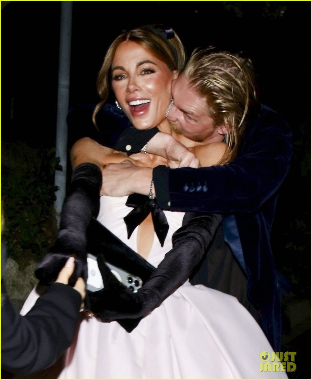 Kate Beckinsale Gets Playful with Actor Harry Goodwins While Arriving ...