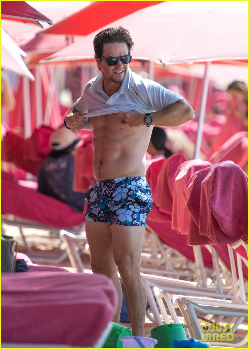 Mark Wahlberg Wears Floral-Print Bathing Suit During Another Beach Day ...