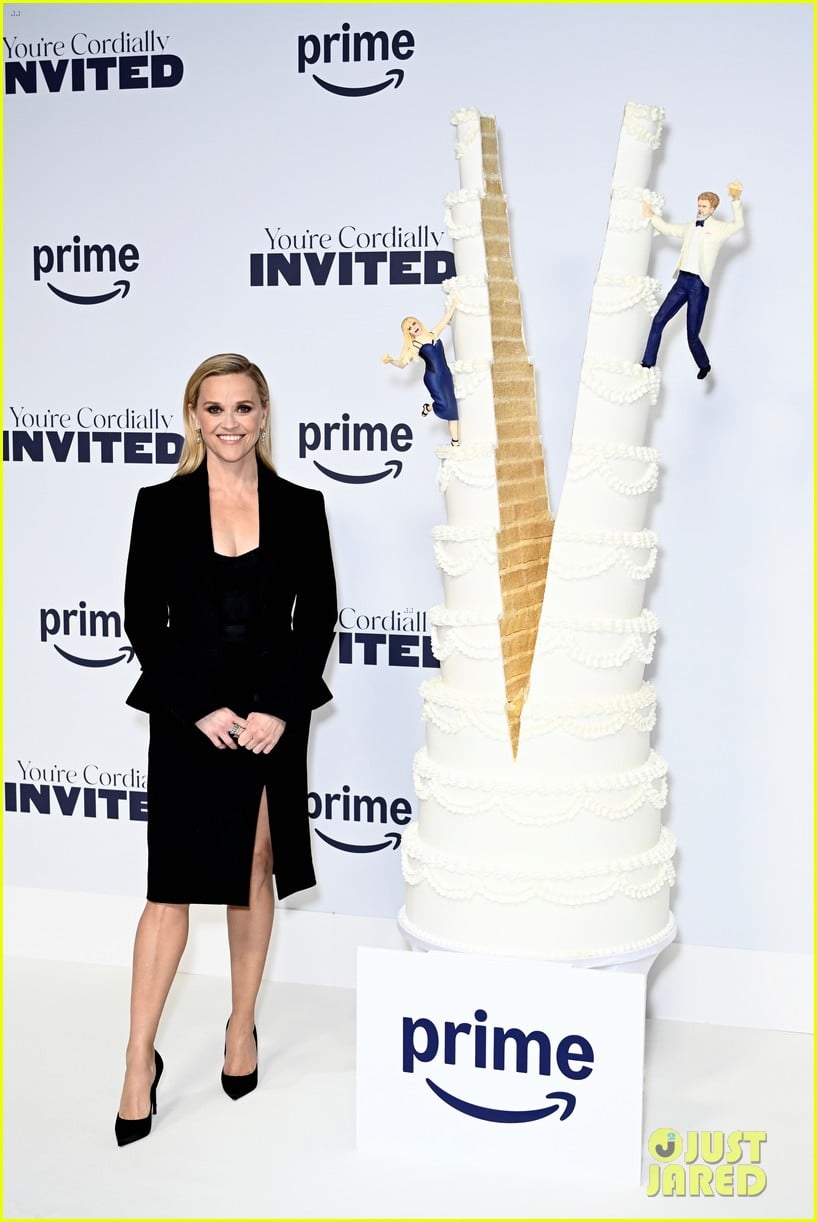 Reese Witherspoon & Will Ferrell Pose With a Uniquely Broken Wedding Cake at 'You're Cordially ...