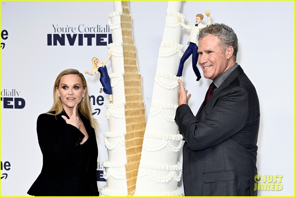 Reese Witherspoon & Will Ferrell Pose With a Uniquely Broken Wedding Cake at 'You're Cordially ...