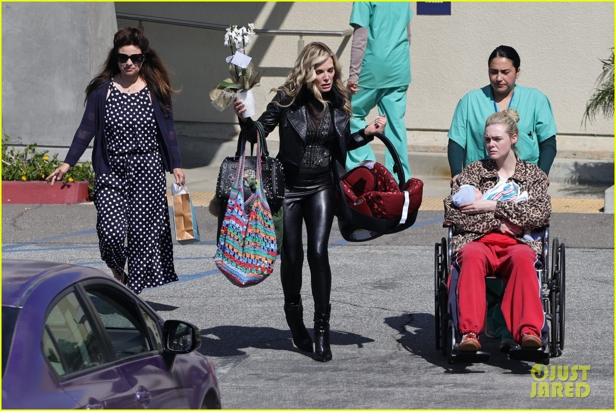 Elle Fanning Carries Her Baby Out of Hospital With Michelle Pfeiffer on Set of 'Margo's Got ...