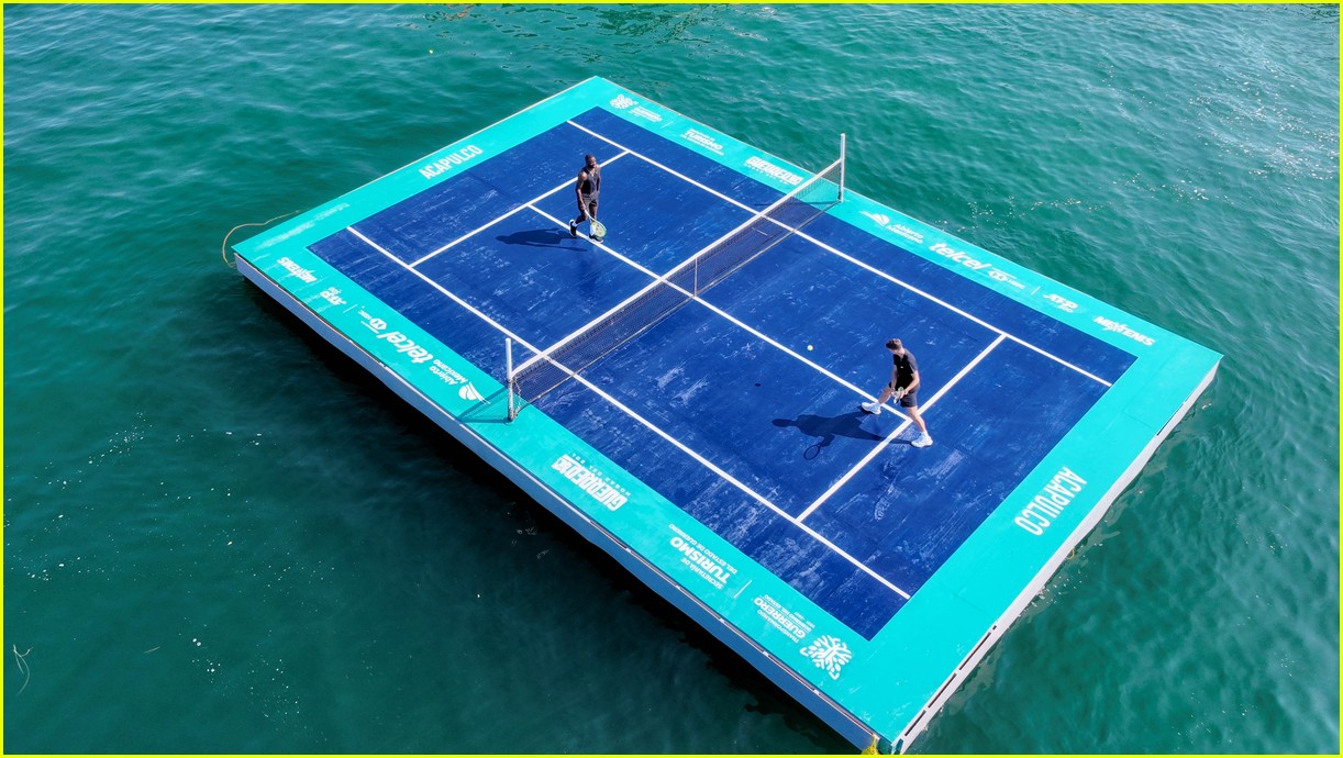 Frances Tiafoe & Holger Rune Play on Floating Tennis Court in Stunning ...