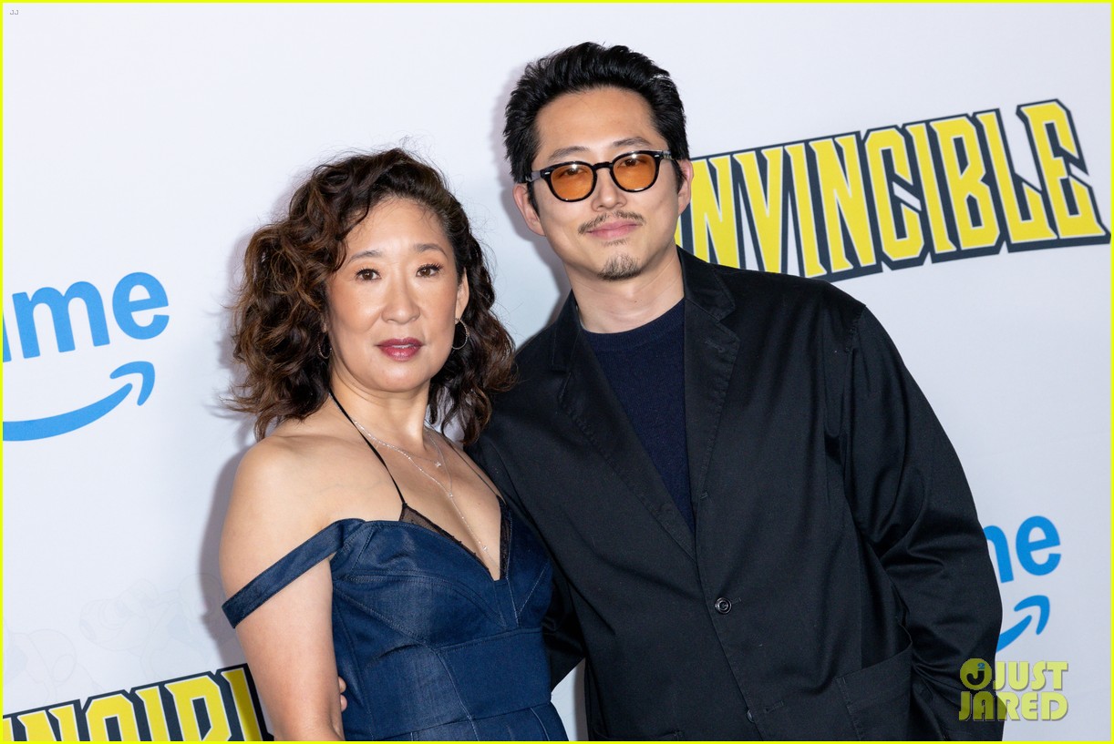 Sandra Oh & Steven Yeun Share Hug at 'Invincible' Season 3 Premiere ...