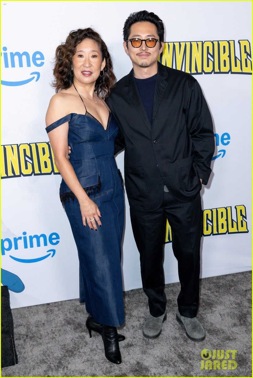 Sandra Oh & Steven Yeun Share Hug at 'Invincible' Season 3 Premiere ...