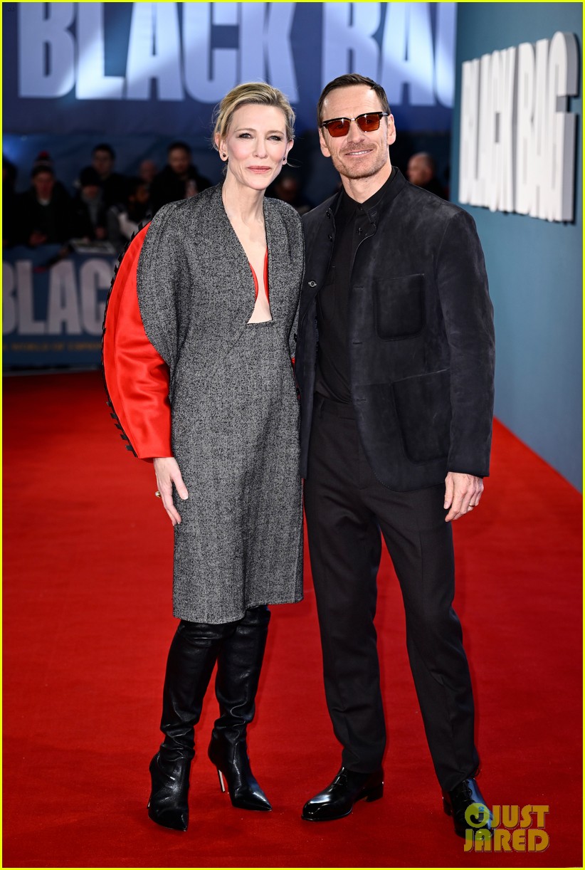 Cate Blanchett Wears Backless Dress for 'Black Bag' London Premiere with Michael Fassbender ...