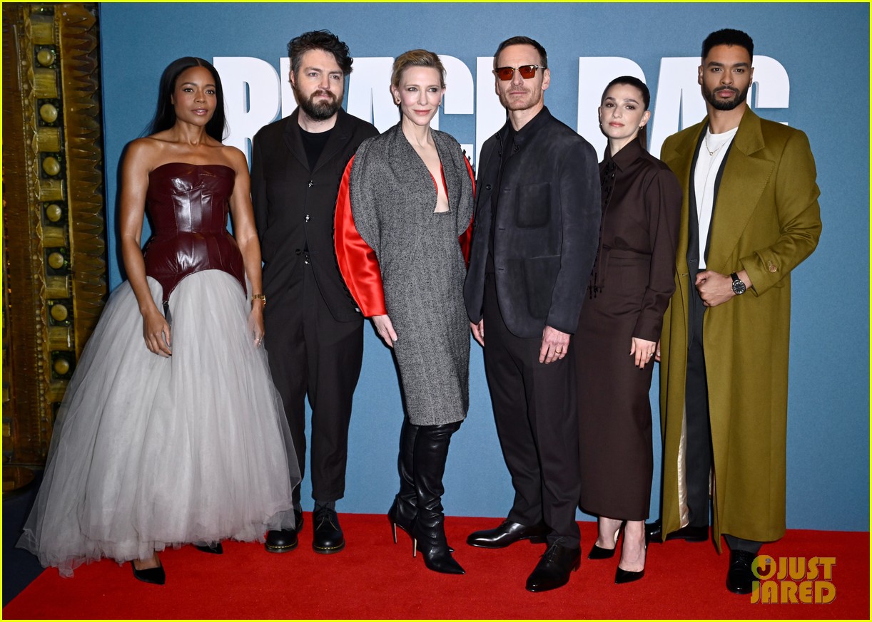 Cate Blanchett Wears Backless Dress for 'Black Bag' London Premiere with Michael Fassbender ...