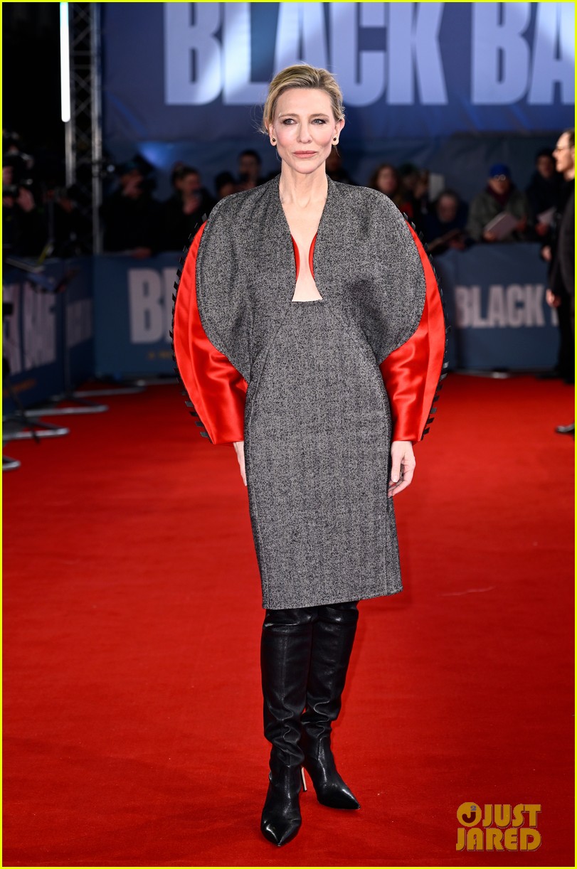 Cate Blanchett Wears Backless Dress for 'Black Bag' London Premiere with Michael Fassbender ...