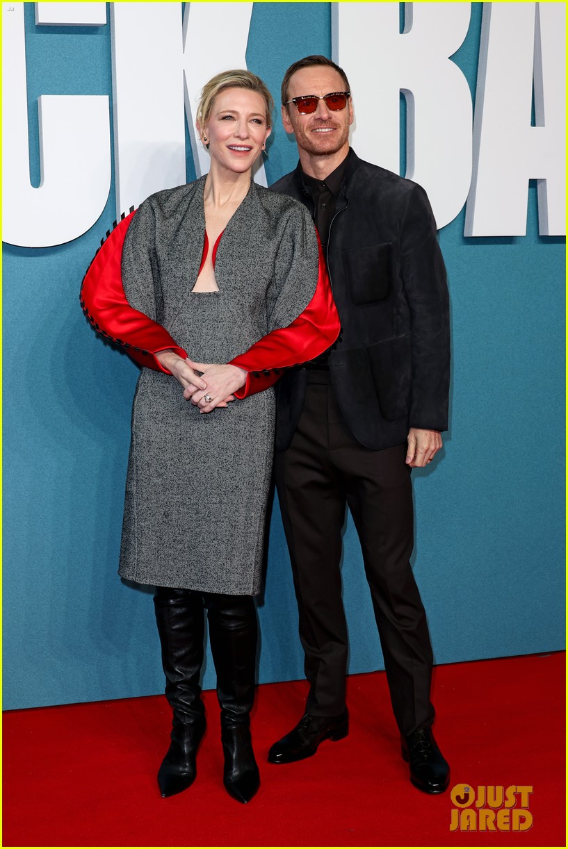 Cate Blanchett Wears Backless Dress for 'Black Bag' London Premiere with Michael Fassbender ...