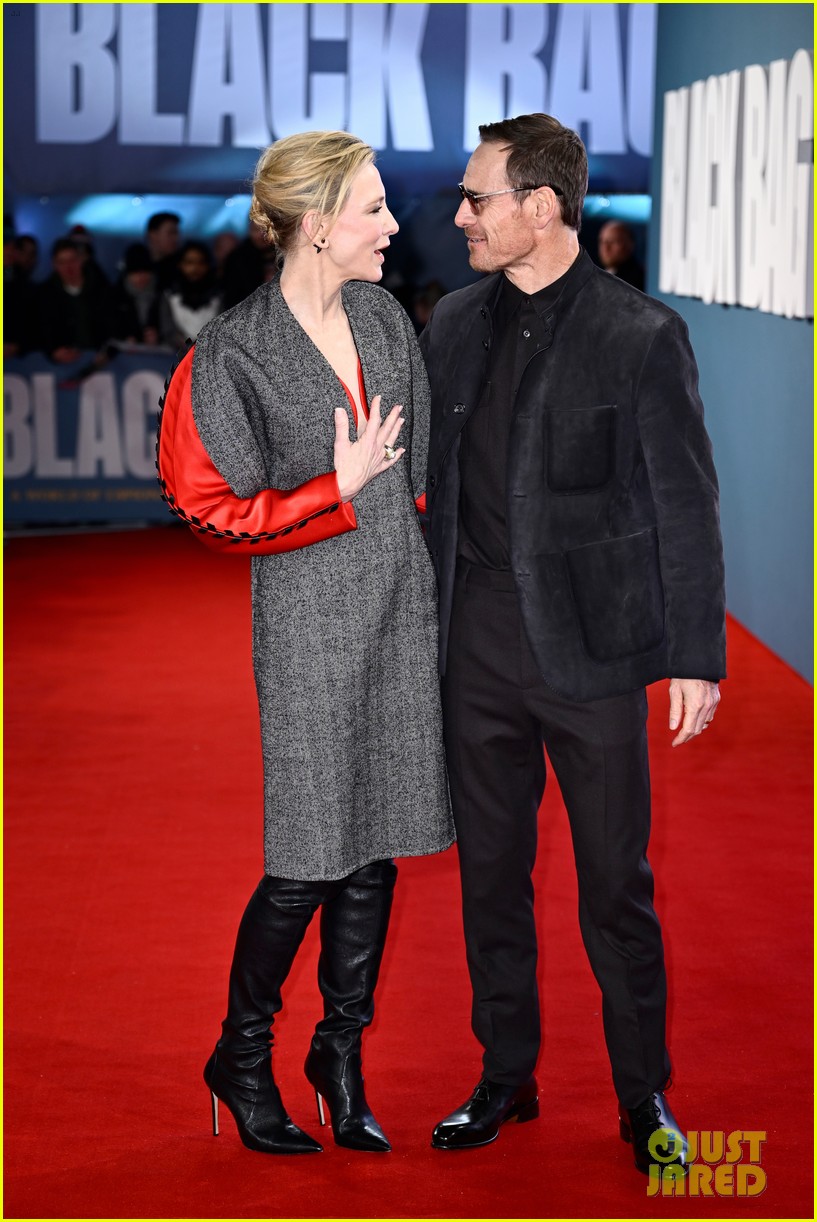 Cate Blanchett Wears Backless Dress for 'Black Bag' London Premiere with Michael Fassbender ...