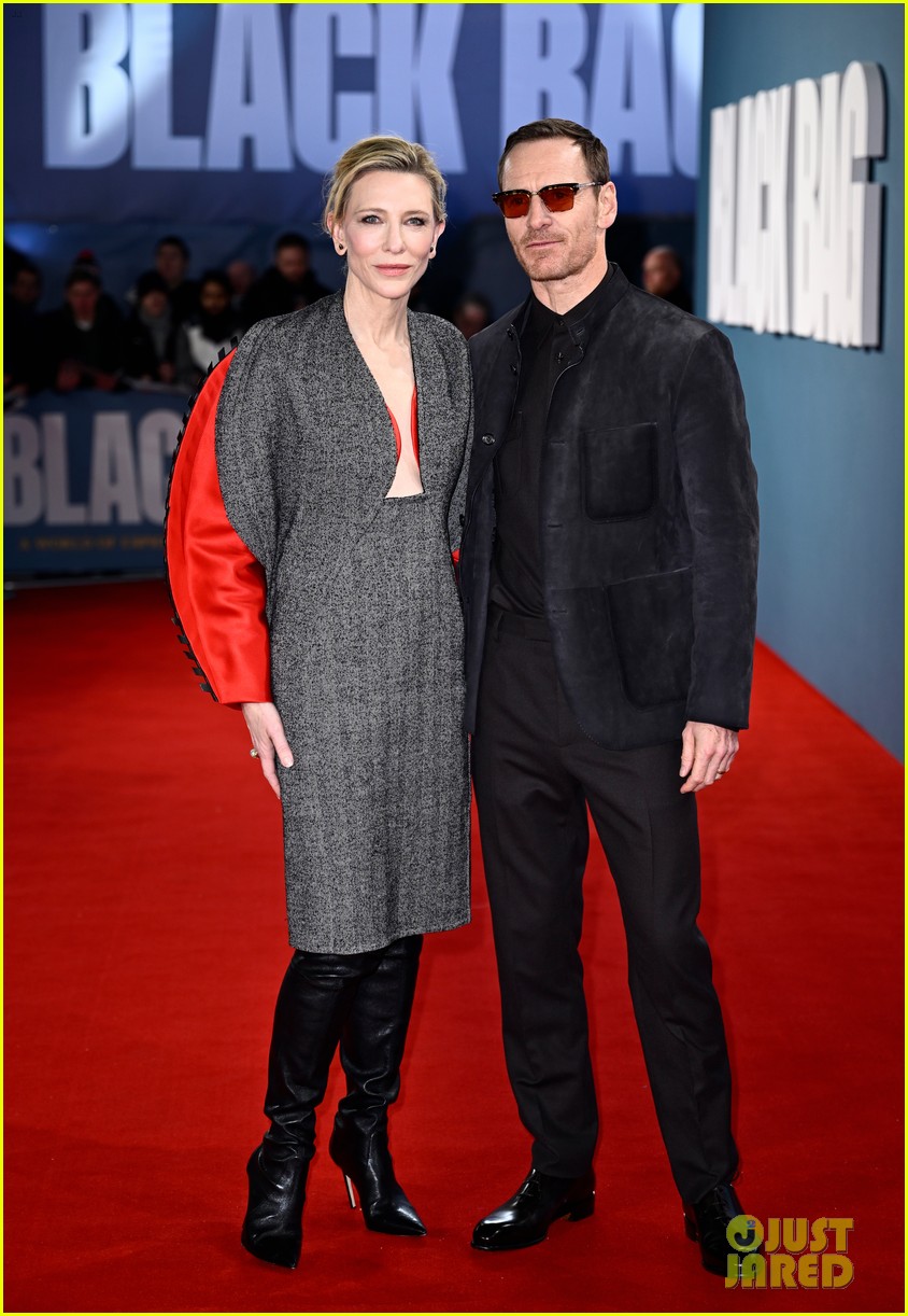Cate Blanchett Wears Backless Dress for 'Black Bag' London Premiere with Michael Fassbender ...